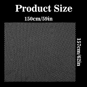 62 X 59 Inch White Mesh Fabric Slightly Stretchy for Sewing Projects, Shopping Bag, Backpack Pocket and Straps and Netting Clothes