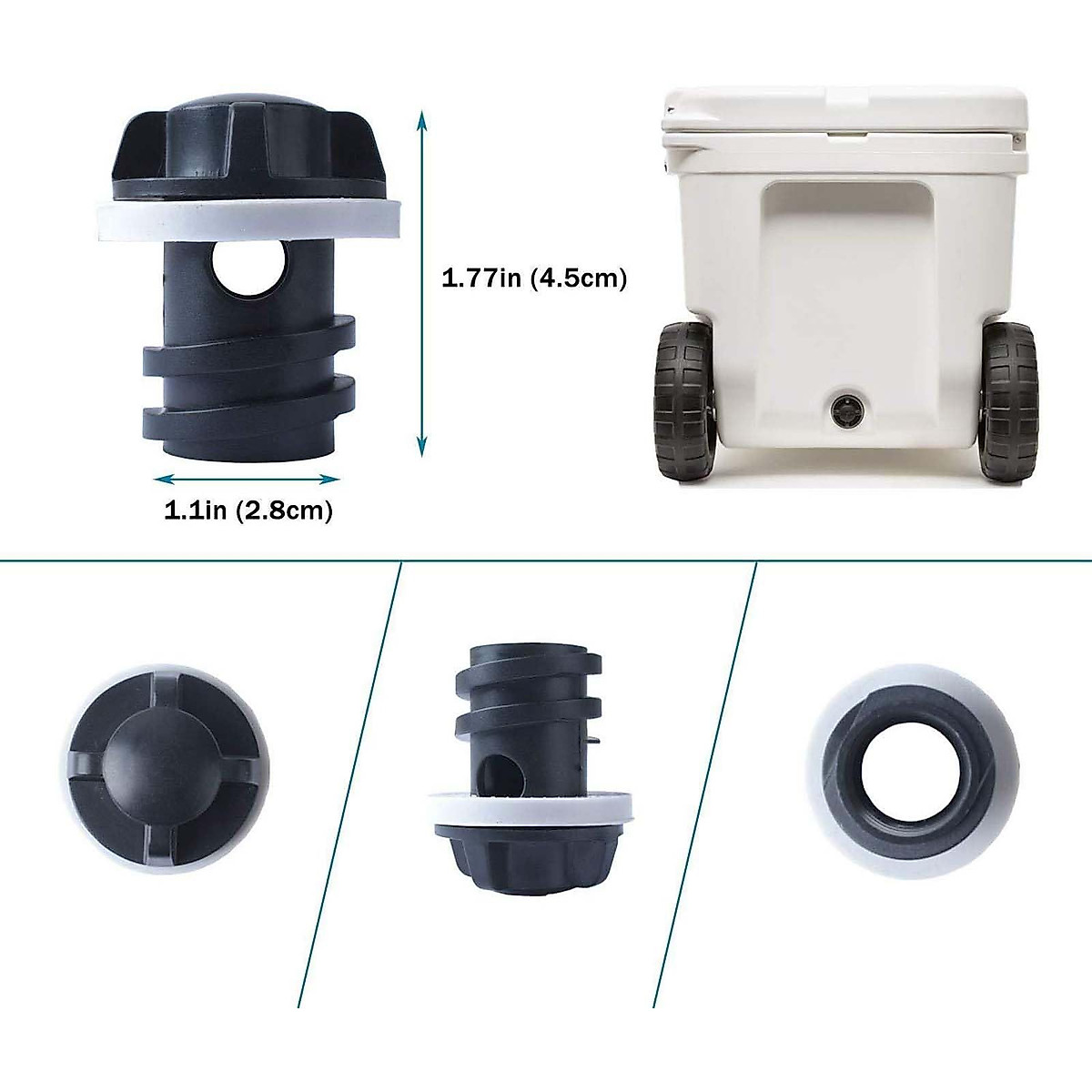 Cooler Plug for YETI,2-Pack Replacement Compatible with YETI RTIC ORCA Roadie and Tundra Coolers,Cooler Accessories for Tank Ice Bucket.