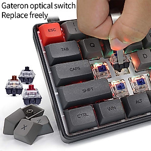 YUNZII SK61 Black Hotswap Mechanical Gaming Keyboard with Optical Switch, RGB, Programmable Customizable Keyboard (Gateron Red Switch, Black 61 Keys)