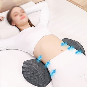 SUSOSU Lumbar Pillow Memory Foam Pillow Ladies Body Support Lumbar Pillow Orthopedic Side Sleeping Pillow Back Massage Pad Bedding Sleep