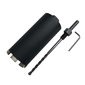 4-1/4" Dry/Wet Multipurpose Core Bit for Masonry, Concrete, and Natural Stone #30/40 Diamond Grit with 1/2" Shank Pilot bit