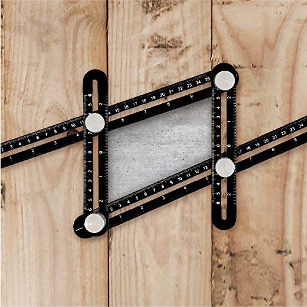 POWERTEC 80003 Universal Angle Template Tool - Easy to Use Metal Multi Angle Ruler - Ultra Precise - Easy One Hand Utility