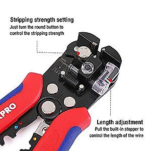 WORKPRO Wire Stripper Set, 8-Inch Multi-Tool Stripper and 8-Inch Self-Adjusting Wire Stripper Set for Stripping, Cutting and Crimping