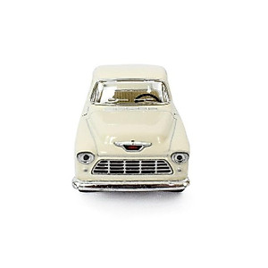 KiNSMART 1955 Chevy Stepside Pick-Up 1:32 Scale Pullback Action White Trucks