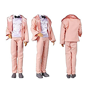 YAMASO Wedding Pack, Beautiful Gown Bride Dress Clothes and Groom Formal Outfit Business Suit for Girl and Boy Dolls