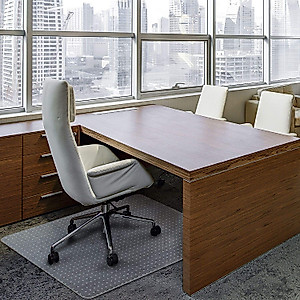 Azadx Clear Office Chair Mat for Low, Standard and No Pile Carpeted Floors, Plastic Computer Desk Chair Mat on Carpet for Easy Rolling, Durable Carpet Protector Mat (36 x 48'' Rectangle)