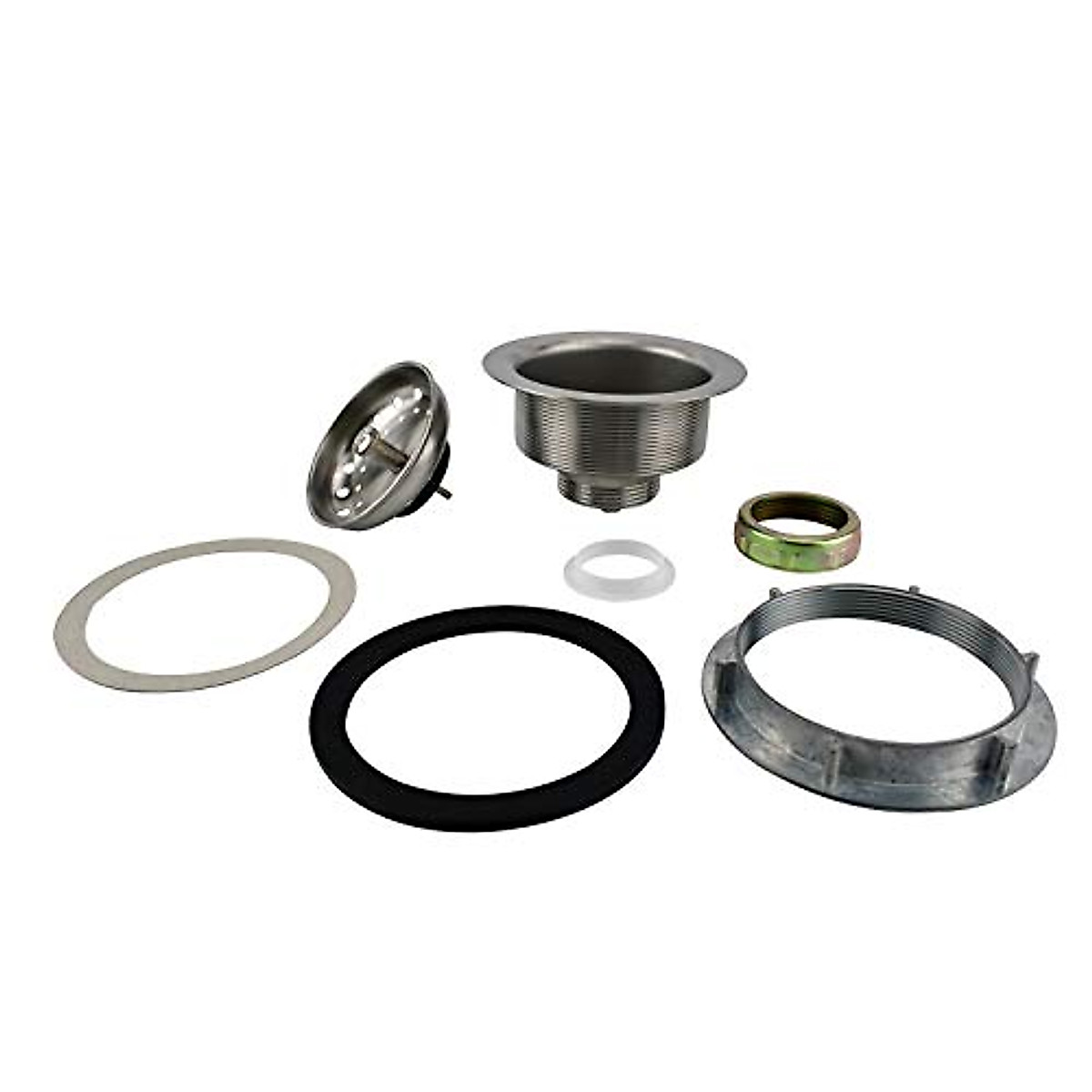 Plumb Pak K5435DSSS Kitchen Sink Strainer with Fixed Post Basket, 1 Pack, Stainless Steel