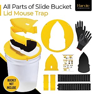 Second Generation, Flip n Slide Bucket Lid Mouse Trap - Indoor Outdoor, 5 Gallon Bucket Compatible, Multi Catch, Auto Reset, Slide Bucket Lid Mouse Rat with Ramp