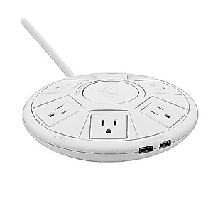 Accell Power Air - Surge Protector and USB Charging Station - White, 6 ft (1.8 m), (Model: D080B-048F)