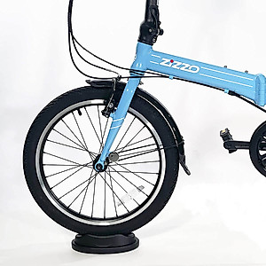 ZIZZO Folding Bicycle Indoor Trainer with Front Wheel Riser Block - FITS 20-INCH Wheel Bikes ONLY - NO EBIKE