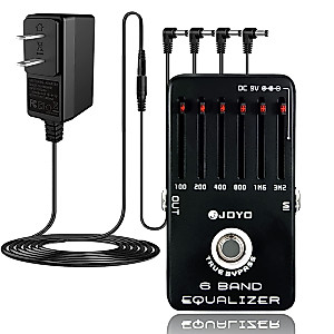 JOYO JF-11 EQ 6-Band Equalizer Pedal Bundle with DC 9V Pedal Power Supply (800mA -1A) AC Adapter