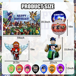 Robot Birthday Party Supplies,Robot Birthday Decorations including Backdrop Decorations, Foil Balloon, Latex Balloon,Party Favors for Kids Game Lovers