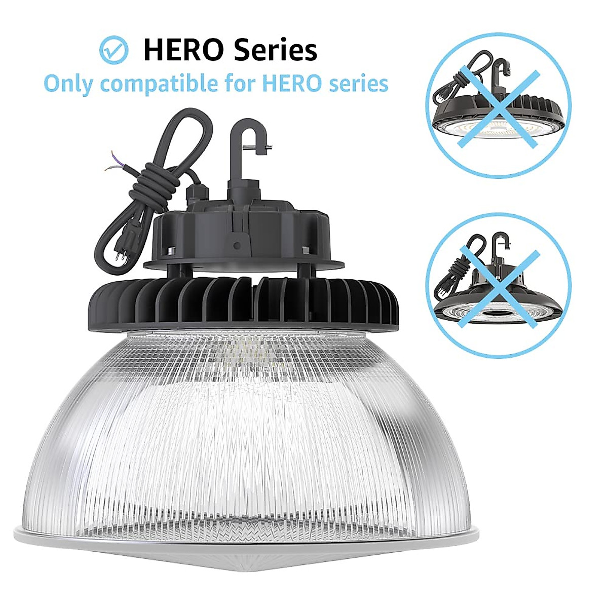 HYPERLITE 60 Degree PC Reflector ONLY for Hero Series LED High Bay Light (Clear with Cover) 2-Pack