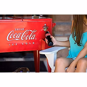 Leigh Country CP 98126 80 Quart Coca-Cola Cooler with Grated Tray, Red