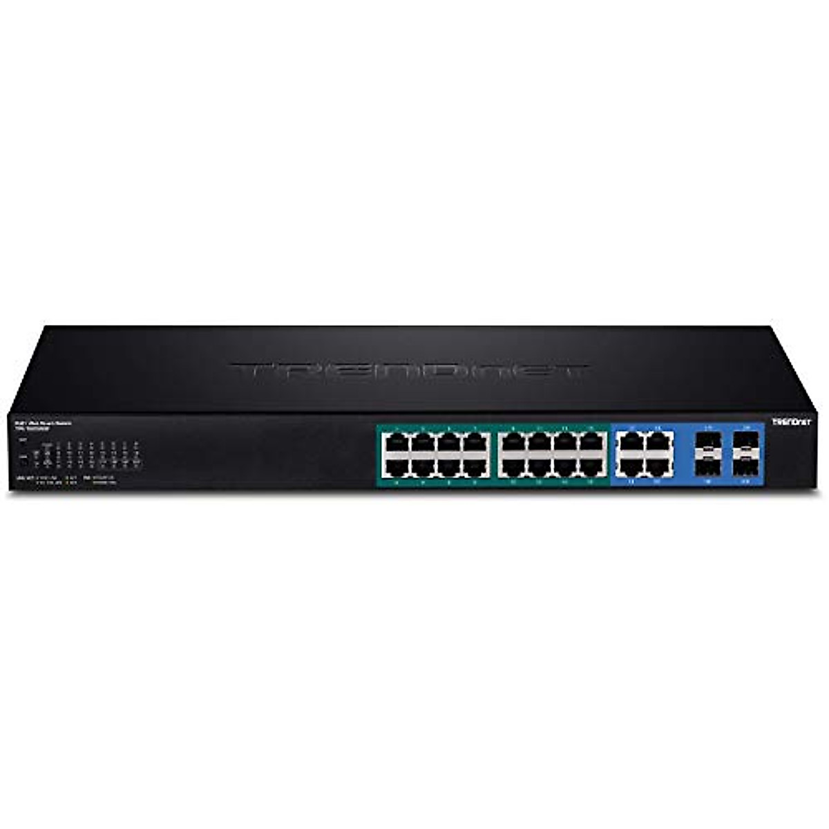 TRENDnet 20-Port Gigabit Web Smart 370W PoE+ Switch, TPE-1620WSF, 16 Gigabit PoE+ Ports, 4 Shared Gigabit Ports(RJ-45 or SFP), 370W PoE Budget,Managed PoE+ Ethernet Network Switch, Lifetime Protection