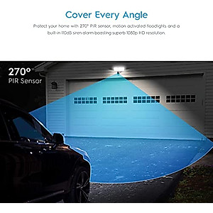 Amcrest Floodlight Camera, Smart Home 1080P Security Outdoor Camera Wireless WiFi with Flood Light, Built-in Siren Alarm, 114° View, IP65 Waterproof, MicroSD & Cloud Storage, ASH26-W