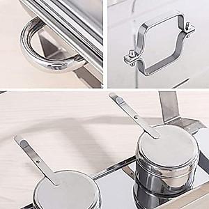 UZOURI Stainless Steel Chafing Dish Sets, 11L Rectangle Chafing Dish Set Food Warmer Buffet with Food Pans Fuel Holders, for Buffet Catering Kitchen Party