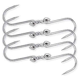 4 Packs Swiveling Meat Hook,Alele Heavy Duty Stainless Steel Processing Butcher Hooks - Large Fish,Hunting,Carcass Hanging Hook