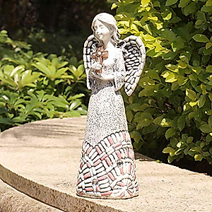 Yiosax Garden Angel Statues Outdoor Decor - Moonrays Solar Angel Figurines Lights Angel Décor for Home，Patio, Yard Art, Memorial & Blessing Gifts,Garden Gifts for Grandma（10.24inch）