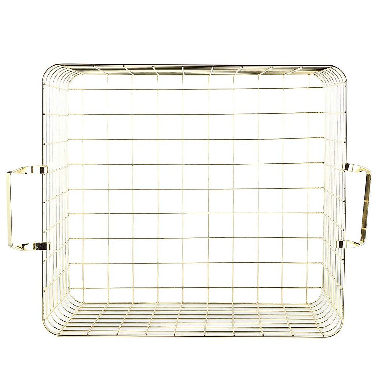 Keebgyy Stainless Steel Clothes Laundry Storage Basket, Laundry Hamper, Laundry Basket, with Handles Organizer Storage Basket Clothes Organizer Stainless Steel Basket for Kitchen Bedroom Gold