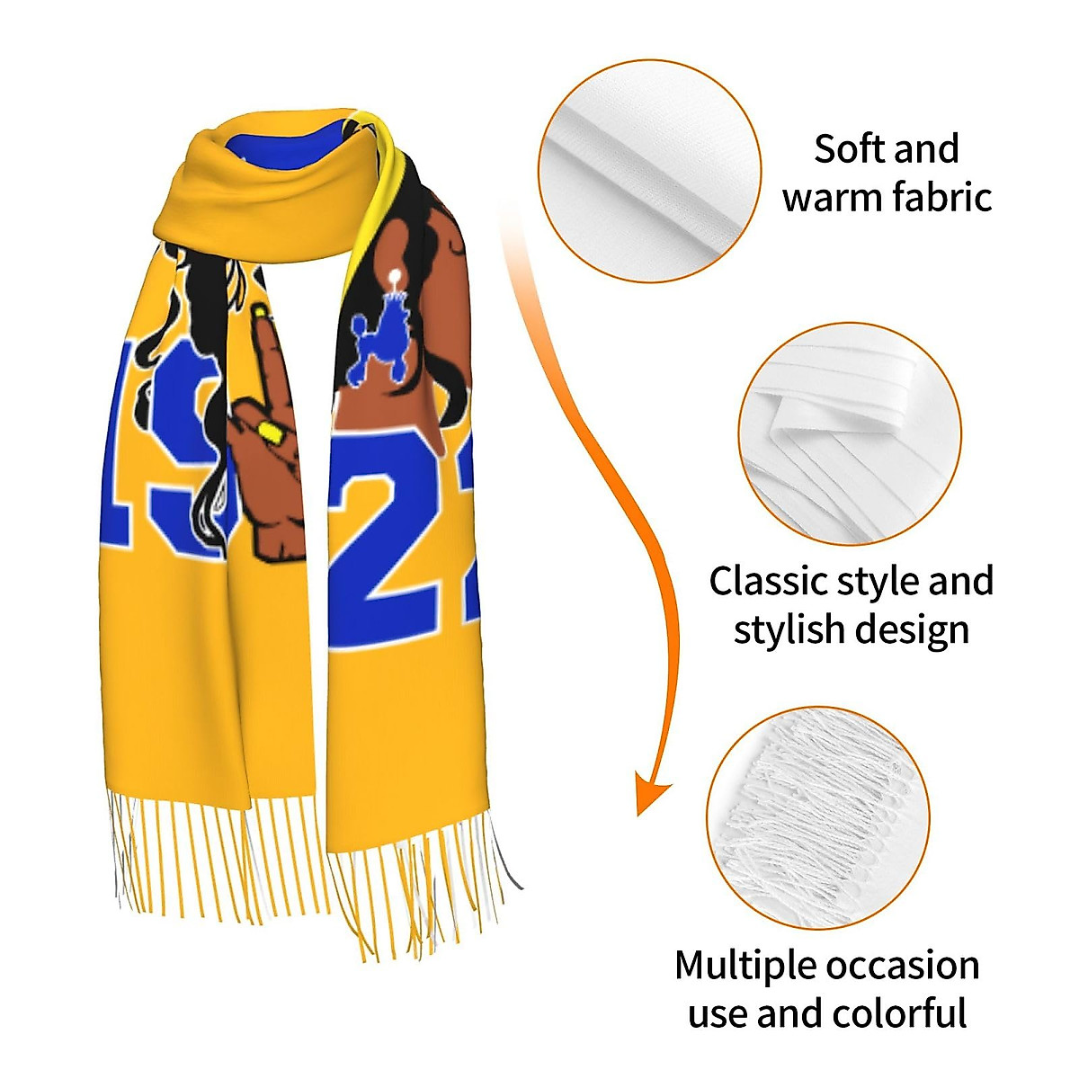 Sigma Gamma Cashmerette Fringed Scarf Rho sorority paraphernalia Warm Large Blanket Wrap Shawl for Women Cashmere Scarf