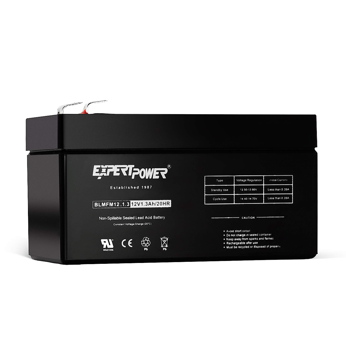 ExpertPower 12v 1.3Ah SLA Rechargeable Battery With F1 Terminals || (2 Pack) Not a Replacement for WP3_12