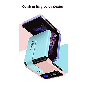 YJZSKRXFAK Case for Samsung Galaxy Z Flip4 5G 2022, Color Collision Slim Fit Protective Cover with Elegant Bracelet Handstrap Case for Galaxy Z Flip 4-Color#3