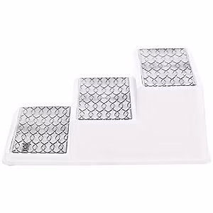 Copco Basics Non-Skid Pantry Cabinet Lazy Susan Turntable, 12-Inch, White/Gray & Non-Skid 3-Tier Spice Pantry Kitchen Cabinet Organizer, 10-Inch, White/Gray