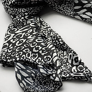 Bedding - Black & White Distinctive Leopard Animal Print Fashion Soft Silk Scarf/Wrap/Shawl(Small)
