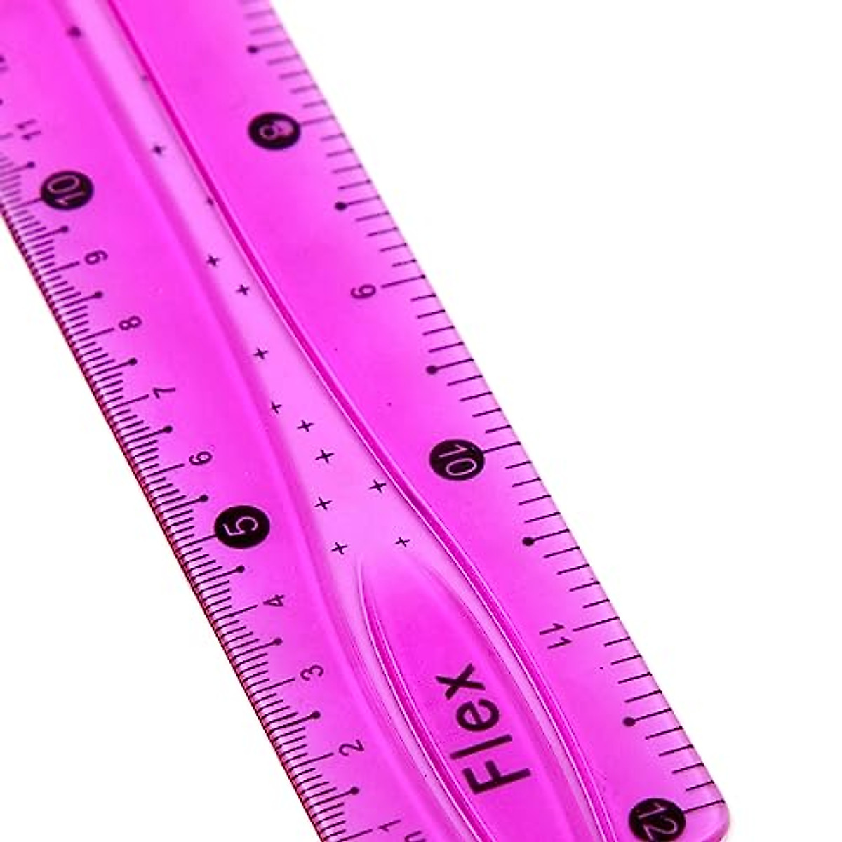 BELOWSYALER Flexible Ruler,2Pcs Color Flexible Rulers Soft Bendable Plastic Rulers Duals Scale Bendable Flexible Rubber Rulers Clear Straight Ruler