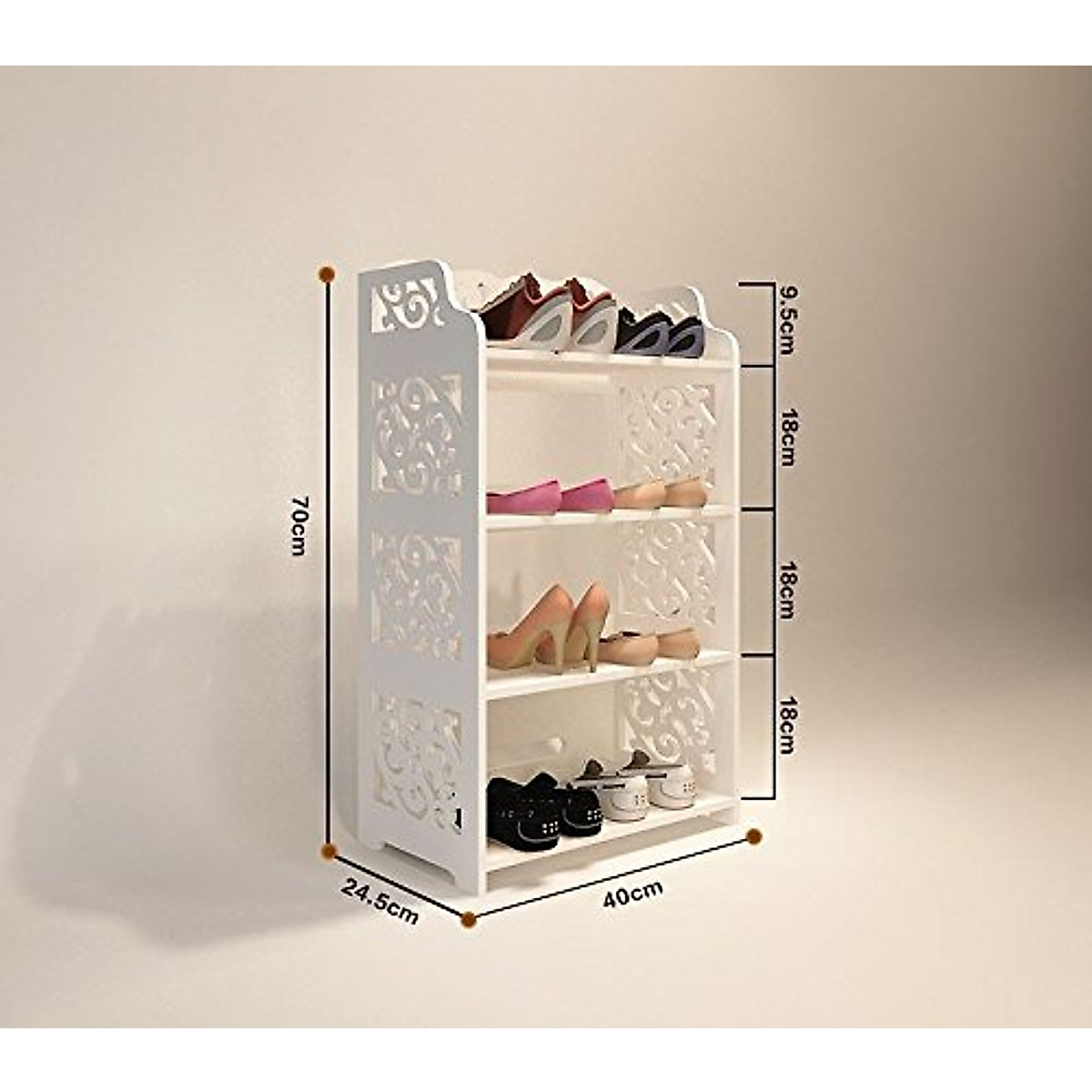 Jerry & Maggie - 4 tier WPC Shoe Rack / Shoe Storage Stackable Shelves Free Standing Shoe Racks - White