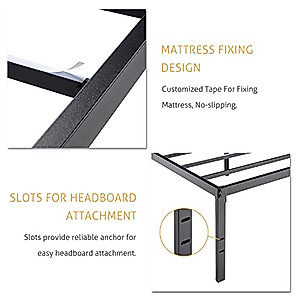 SHA CERLIN Full Size Sturdy Metal Bed Frame, Heavy Duty Platform Bed Frame No Box Spring Needed, Slots for Headboard Attachment, Easy Assembly, Mattress Foundation, No Noise, Non-Slip Design