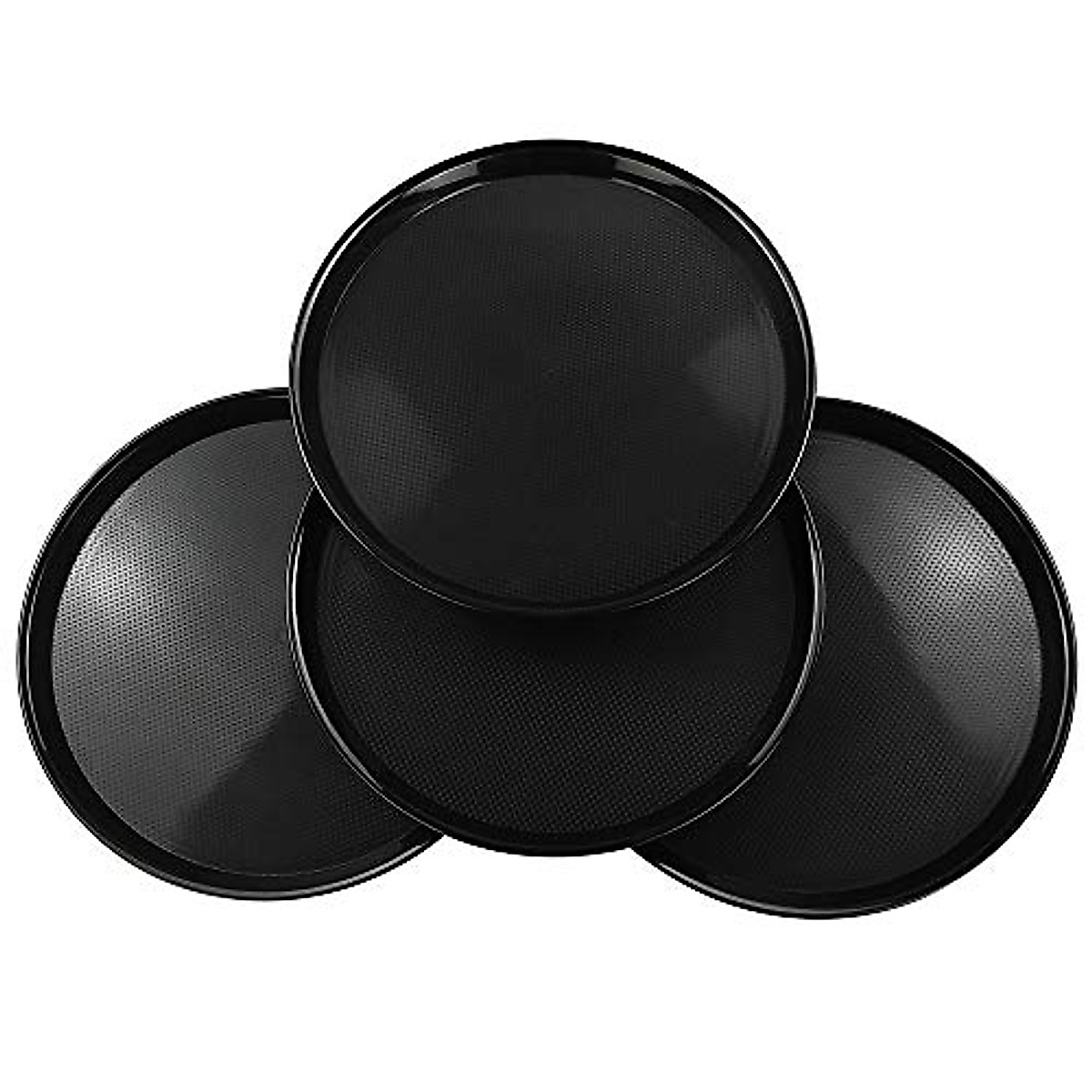 Ramddy Black Round Serving Trays, Set of 4