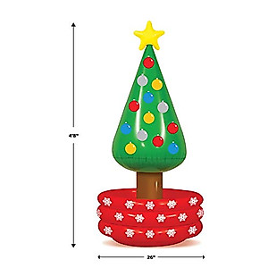 Beistle Inflatable Christmas Tree Cooler, 4’ 8” x 26” Holds approx. 24 12 oz. Cans - Inflatable Cooler for Parties, Drink Containers, Beverage Cooler, Christmas Inflatable, Holiday Decorations