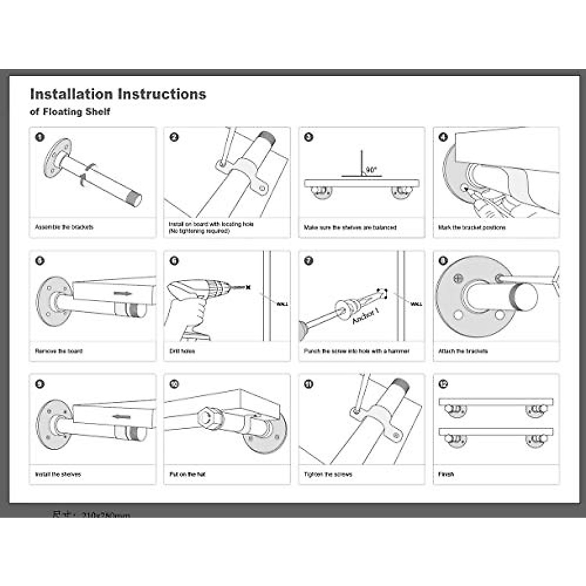 Mkono Floating Shelves with Industrial Pipe Brackets and Towel Bar, Set of 3 Rustic Bathroom Shelf Wall Mounted Shelves Wood Storage Shelving Home Decor for Bedroom Kitchen Living Room