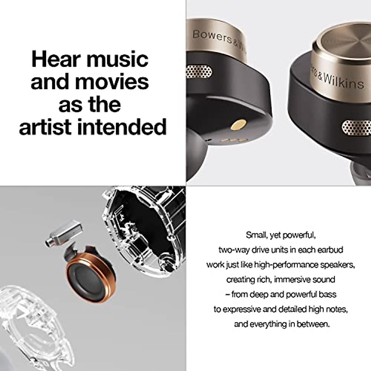 Bowers & Wilkins PI7 True Wireless in-Ear Headphones (Charcoal)