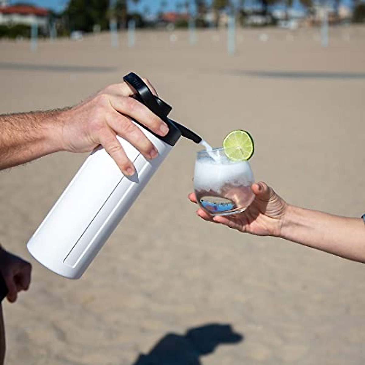 GrowlerWerks uKeg Twist Seltzer Maker & Dispenser – Portable Patented Carbonation System - Vacuum Insulation for Beverages – Includes Carry Handle- Soda Maker for Sparkling Water (Tungsten, 36 oz)