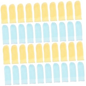 Angoily 40 Pcs Pet Toothbrush Gloves Chew Brush for Dogs Dog Toothbrush Finger Dog Chew Toy Cat Toothbrush Finger Small Dog Toothbrush Pet Supplies Comfortable Tooth Brushing Set Polyester