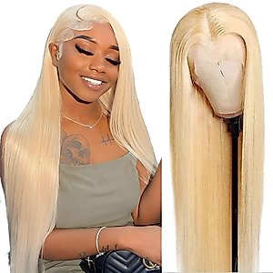 MYDIVA 613 Lace Front Wig Human Hair Straight 13x4 Blonde Lace Front Wigs Human Hair 180% Density 613 HD Lace Frontal Wig 20 inch Blonde Glueless Wigs Human Hair Pre Plucked