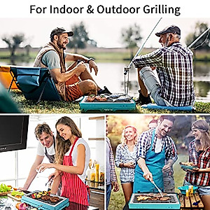 Disposable Grill, Portable Charcoal Grill, Grilling Kit for Indoor & Outdoor Cooking, Lightweight Ready to Use Instant Grill Set for Barbecue BBQ Picnic Camping Deck Gift for Christmas Xmas (Large)