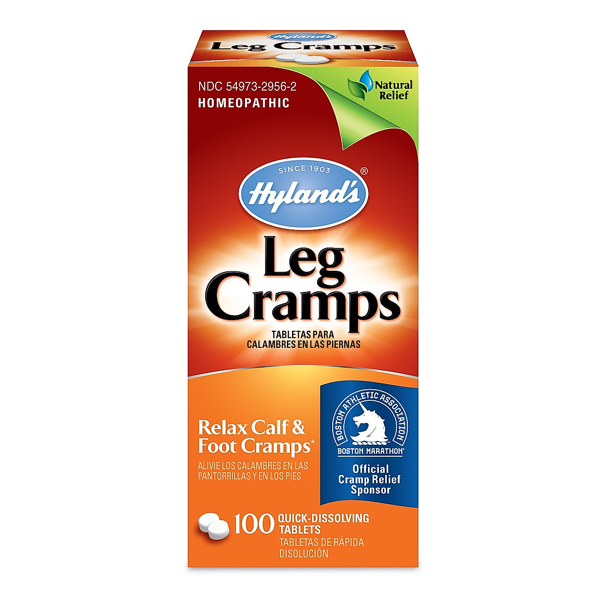 Hyland’s Naturals Leg Cramp Tablets, Natural Relief of Calf, Leg and Foot Cramp, 100 Count
