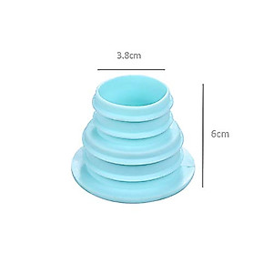 AKOAK 1 Pack Drainpipe Hose Silicone Plug Blue Pink Soft Round Sealing Hose Sewer Sealing Ring Silicone Ring Washing Machine Drainage Multipurpose Connector for Bathroom Kitchen Laundry Tub (blue)