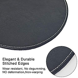 Ergonomic Mouse Pad with Wrist Support,PU Leather Mousepad for Laptop Computers Mac,Non Slip Rubber Base Memory Foam Wrist Rest Mouse Pads for Men Women,Home Work Office Gaming,Pain Relief ,Black
