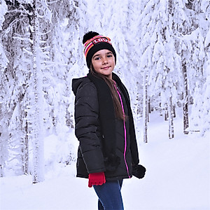 Swak Girls Hat,Scarf & Glove Set-Kids Cold Weather Winter Accessories-Childrens 3 Pc Beanie set-Big Girls Hat Scarves & Glove