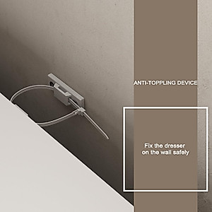 Hitow 9 Drawer Dresser for Bedroom, Modern Drawer with Wide Drawers and Wood Legs, Floor Storage Organizer Chest of Drawers for Living Room, White (15.7" D x 63" W x 31.5" H)