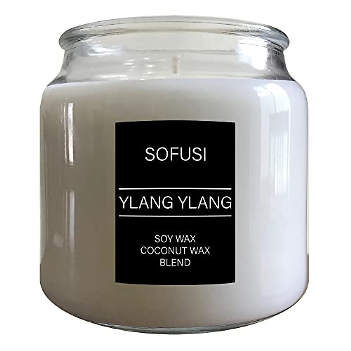 SOFUSI Ylang Ylang Candle | Large 16 Ounce Country (Glass LID)