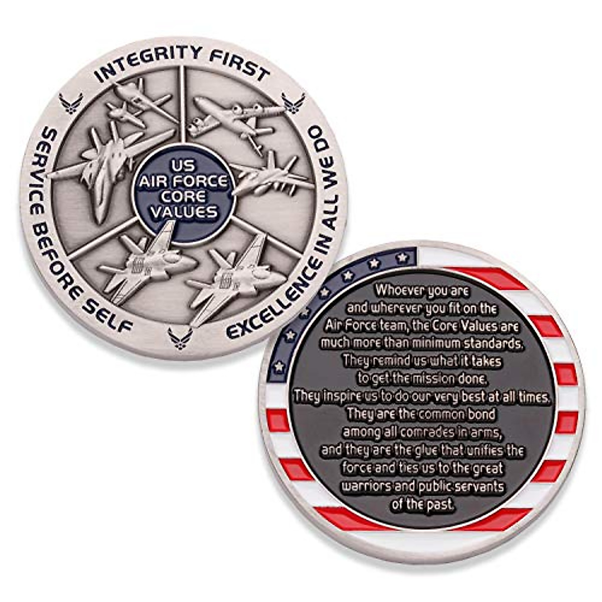 Air Force Core Values Challenge Coin - United States Air Force Challenge Coin - Amazing US Air Force Military Coin - Designed by Military Veterans!