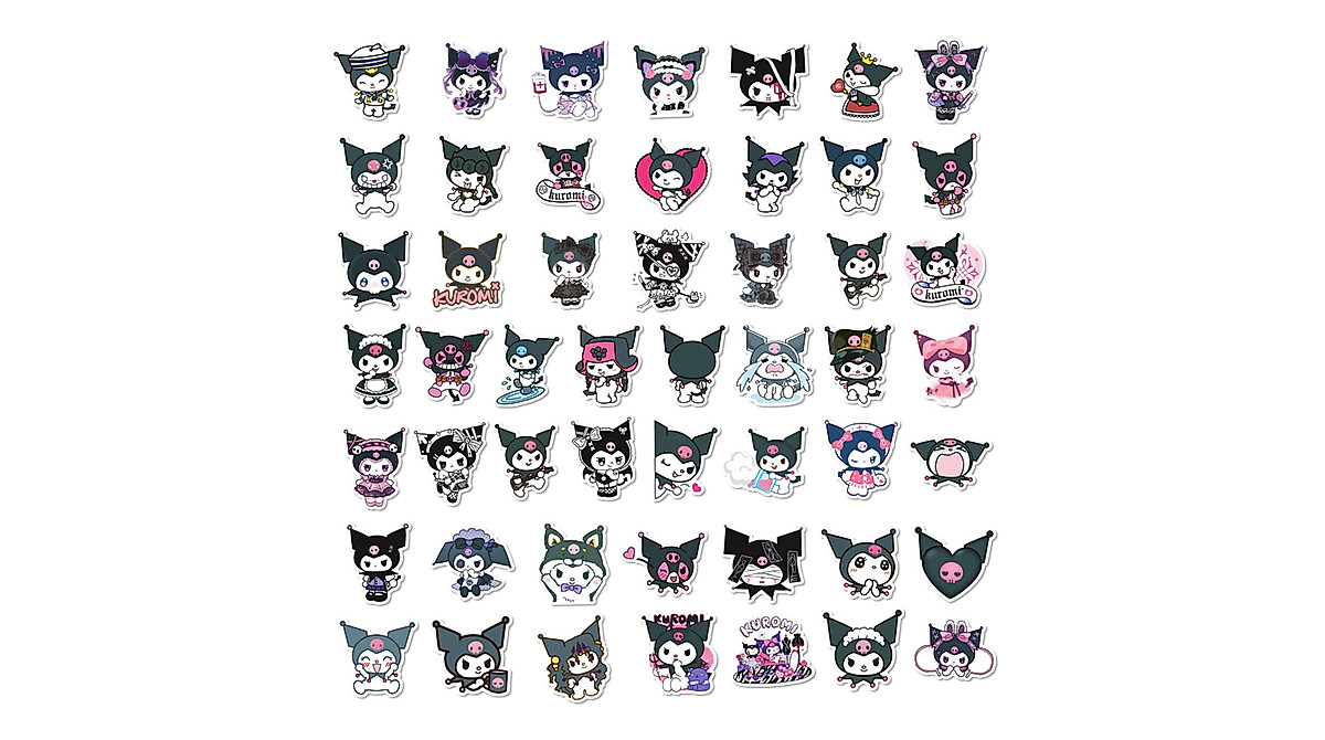 Kuromi Stickers Pack 50Pcs - Waterproof Kawaii Vinyl Decals