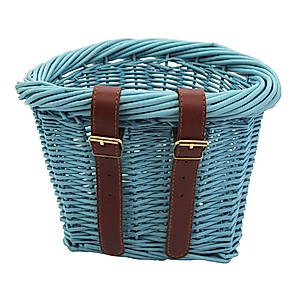Bike Basket, Little Box Made by Willow for Bicycle, Arts and Cirafts Chldren's Bicycle Basket (Blue)