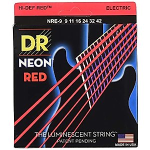 DR Strings Hi-Def Neon Red Electric Lite Strings (NRE9)